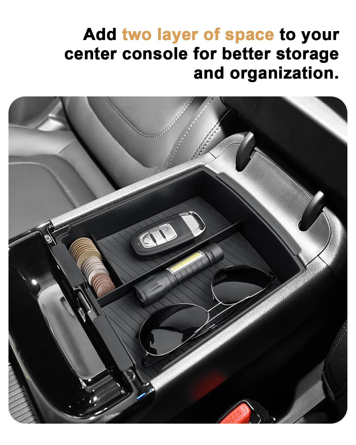 Snapklik.com : Double-Layer Center Console Organizer For 2025 Hyundai ...