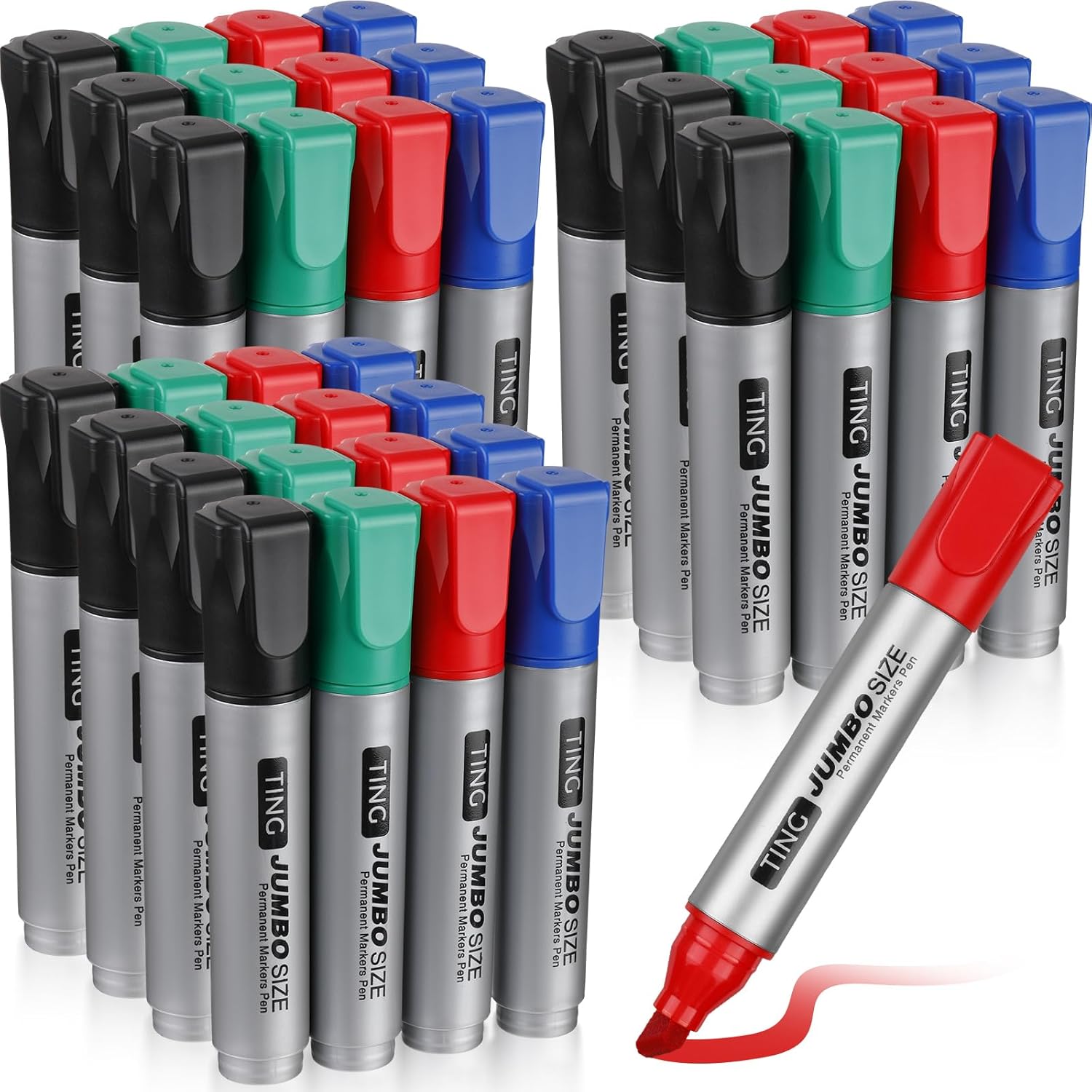 Cholemy 40 Stück Jumbo-Permanentmarker, Großpackung, große Keilspitze ...