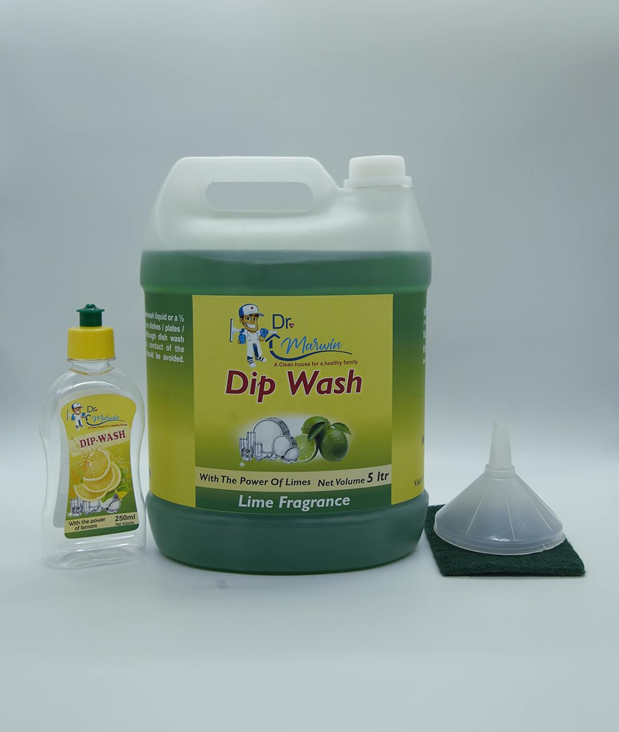 Dr. Marwin 5 ltr liquid Dishwash with lime fragrance leaves no residue ...