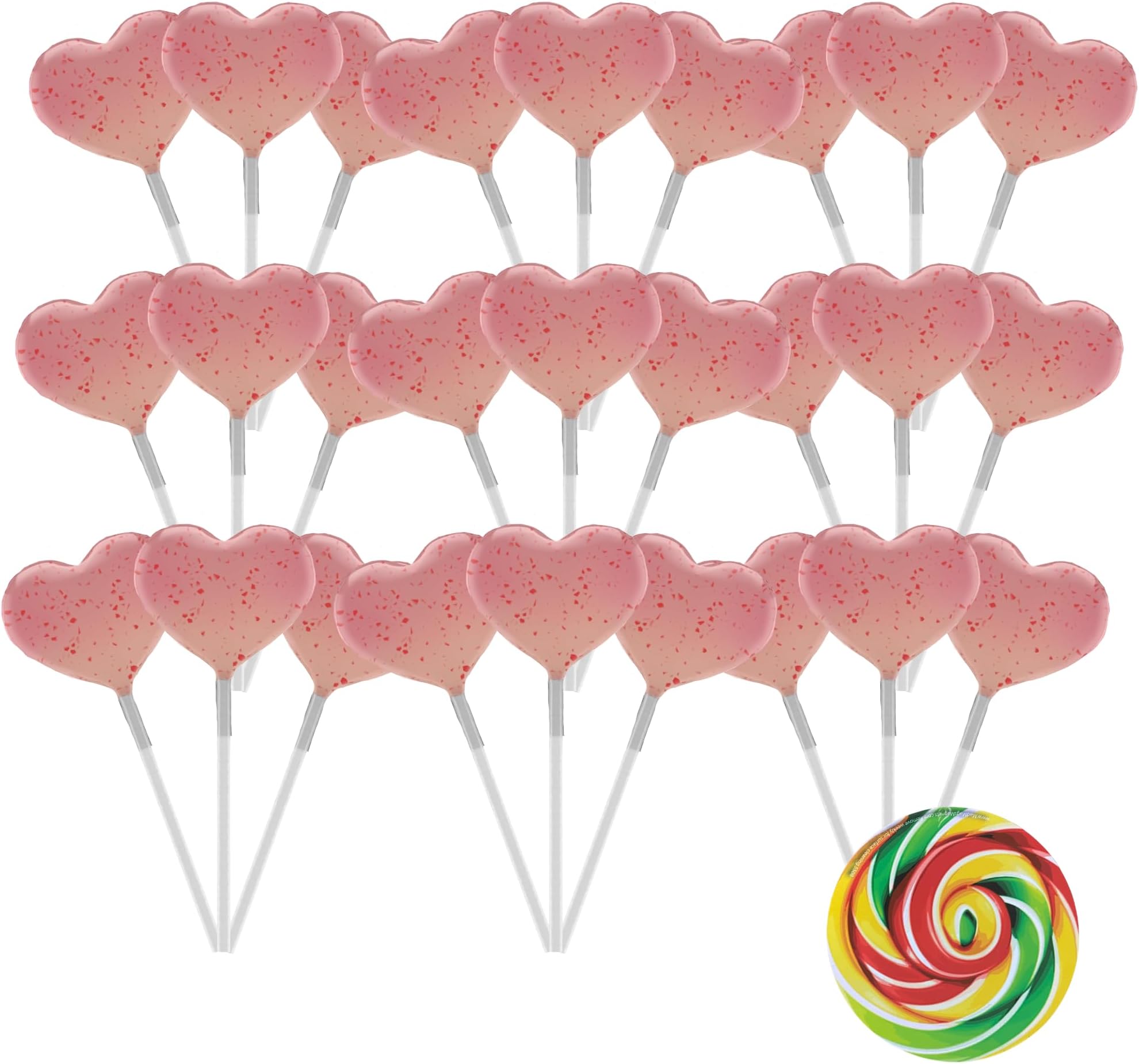 Amazon.com: Sweetzo Heart Shaped Lollipops, Individually Wrapped Fruit ...