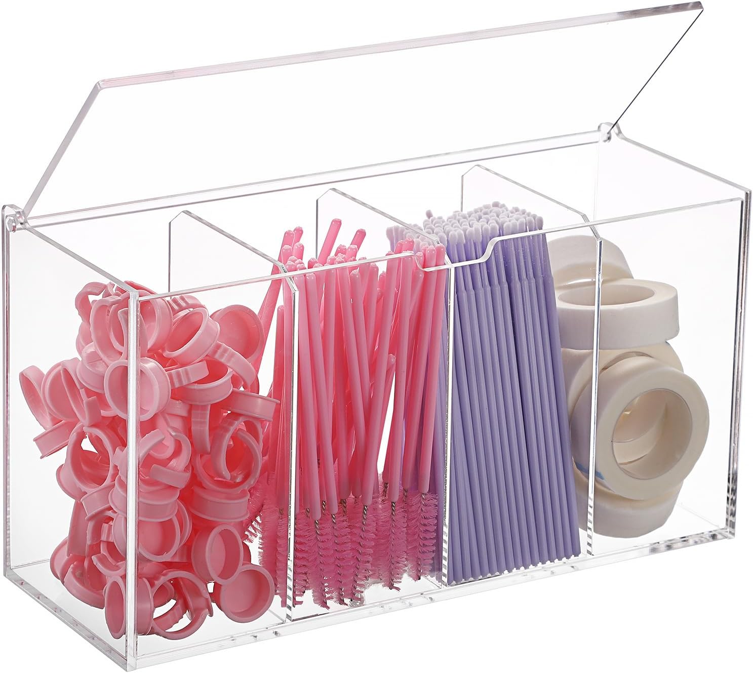 Amazon.com: ELLDOO Lash Extension Organizer Box with Lid, Acrylic ...