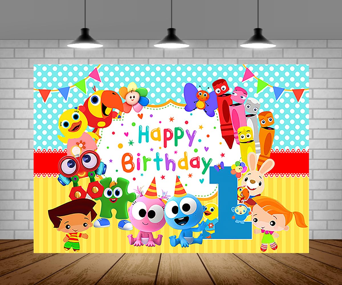 Babyfirst Backdrop for 1st Birthday Party Supplies 5x3ft Babyfirst TV ...
