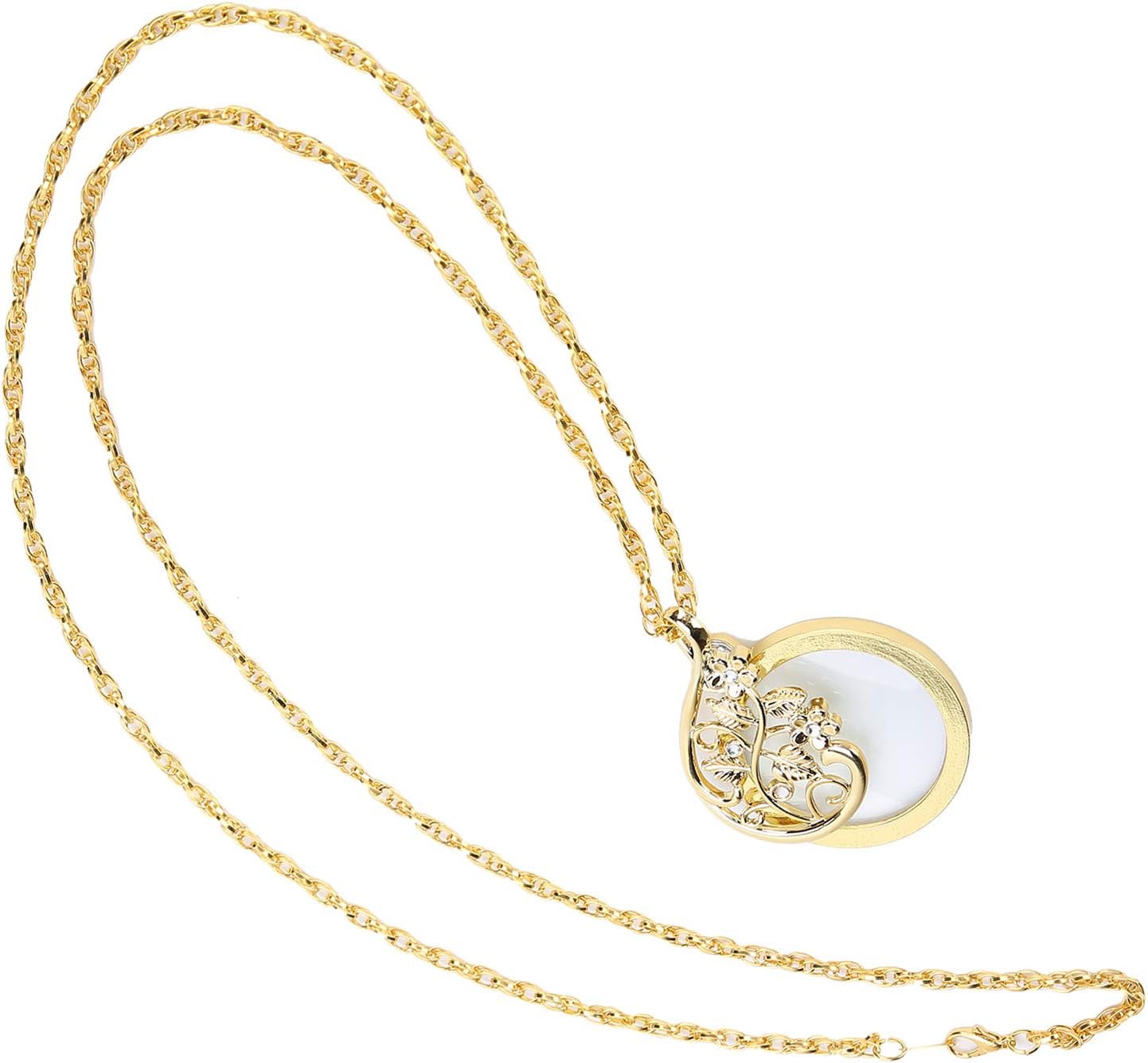Amazon.com: Magnifying Pendant Necklace, Gold 4.5X Pocket Magnifier ...