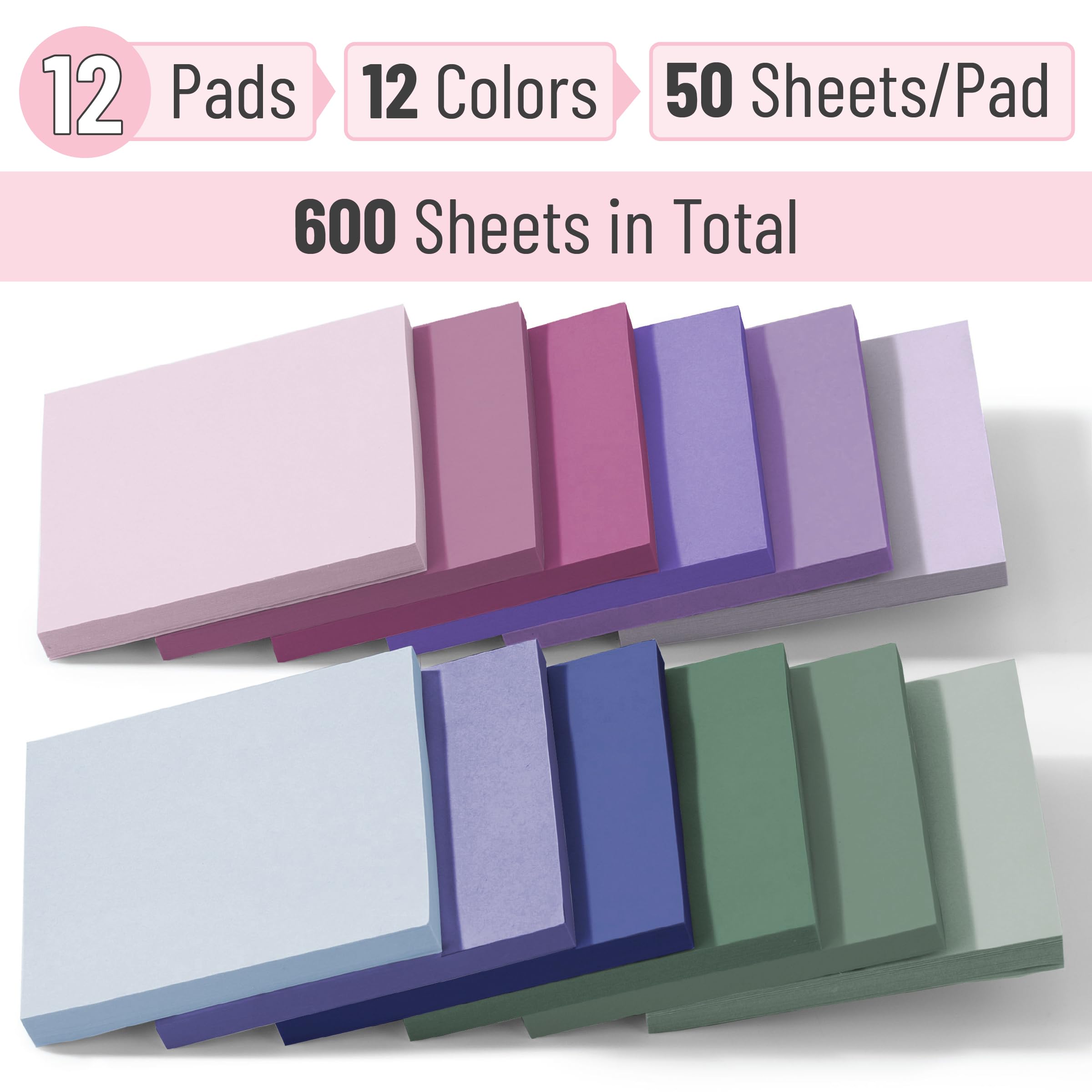 Snapklik.com : Mr Pen- Colorful Sticky Notes, 3”x3”, 12 Pads, Mute ...