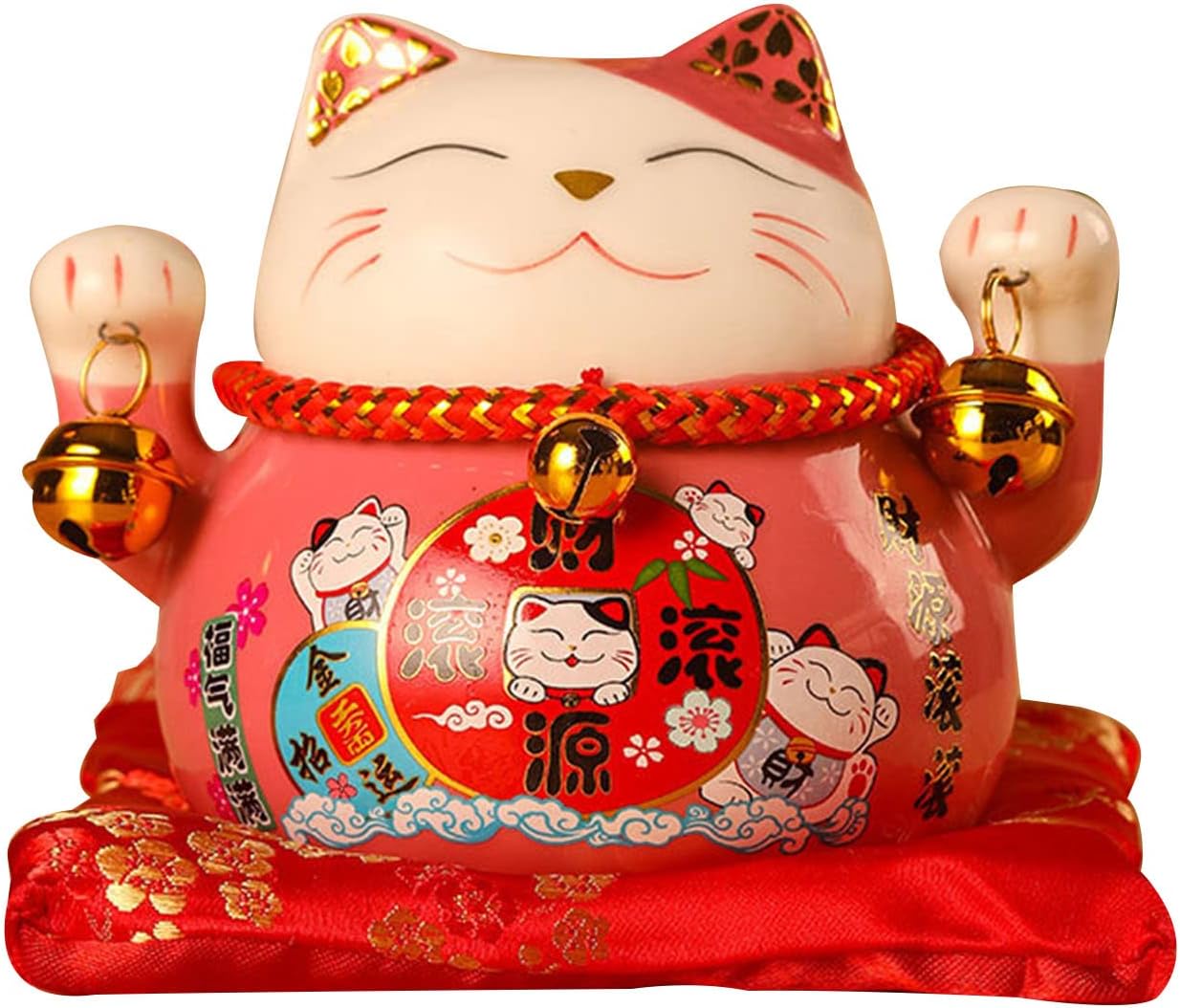 Amazon.com : Lucky Cat Piggy Bank,4.5inch Ceramic Maneki Neko Lucky Cat ...