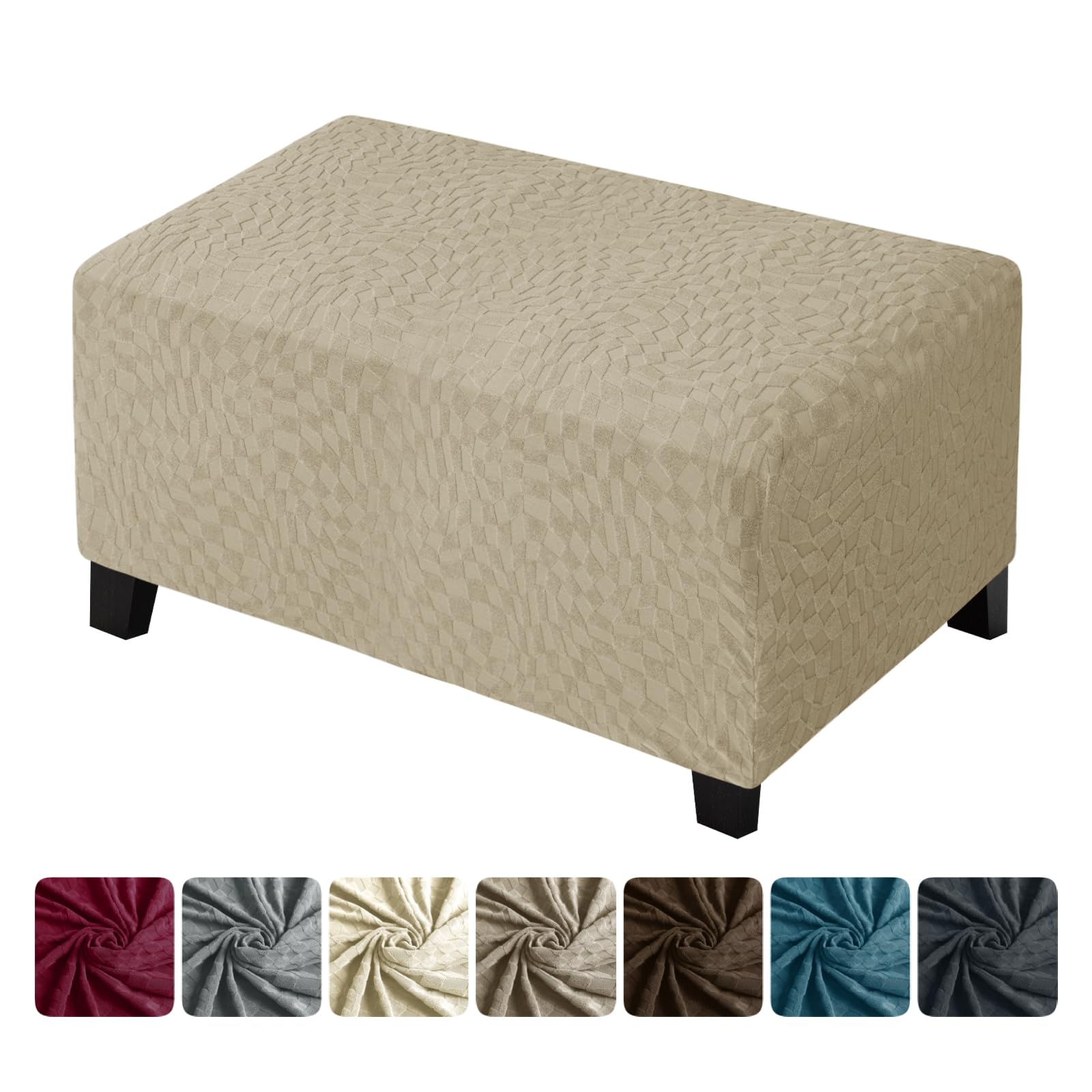 Amazon.com: ZNSAYOTX Ottoman Covers 2024 Fashion Rectangle Footrest ...