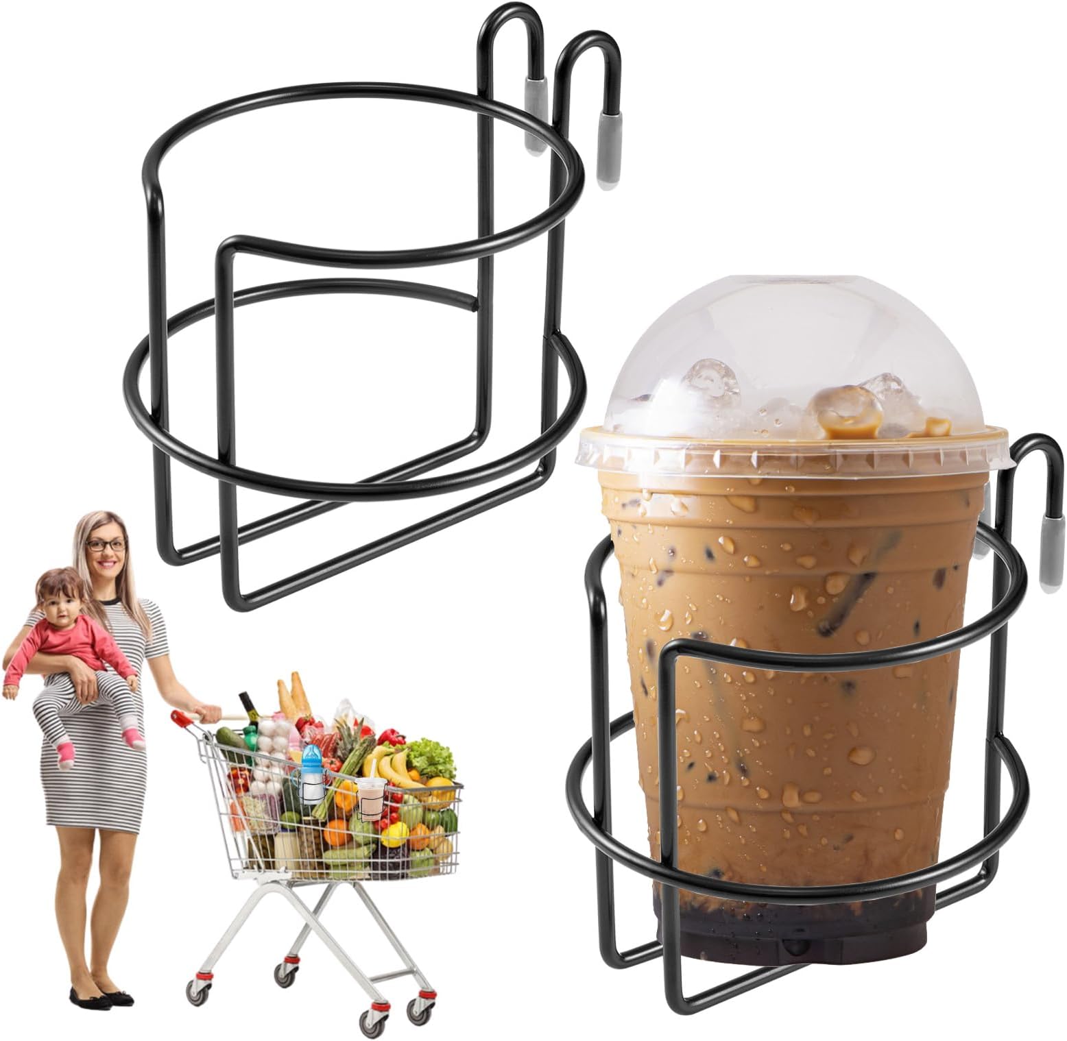 Amazon.com: Shopping Cart Cup Holder, Portable Shopping Cart Drink ...