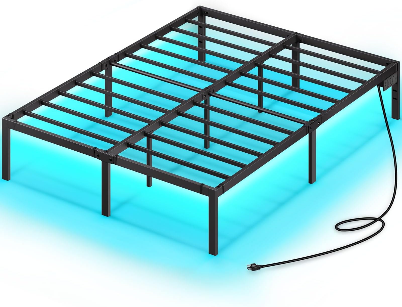 Amazon.com: Rolanstar Bed Frame with USB Charging Station, Queen Bed ...