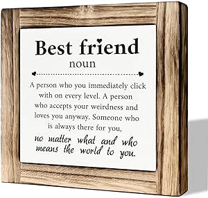 Amazon.com: JXZOLQ Friendship Decor Sign, Rustic Wooden Tabletop Decor ...