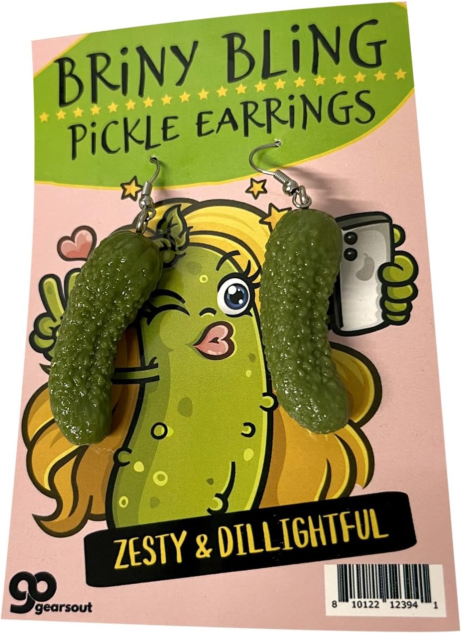 Amazon.com: Briny Bling Pickle Earrings - Realistic Pickle Earrings ...