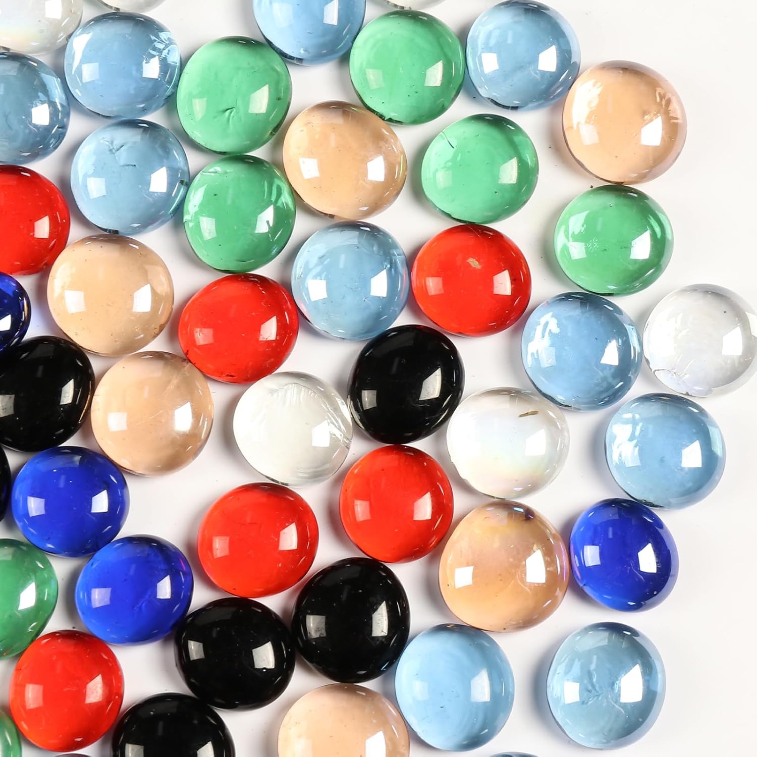 Amazon.com: MBKHFLL 0.5LB Flat Glass Pebbles for Vase, 50 Pcs Glass Gem ...