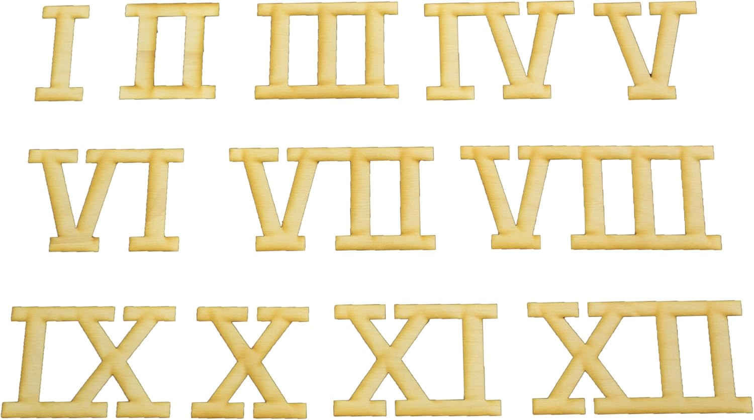 Amazon.com: Unfinished Wood Clock Number Set in Roman Numerals ...