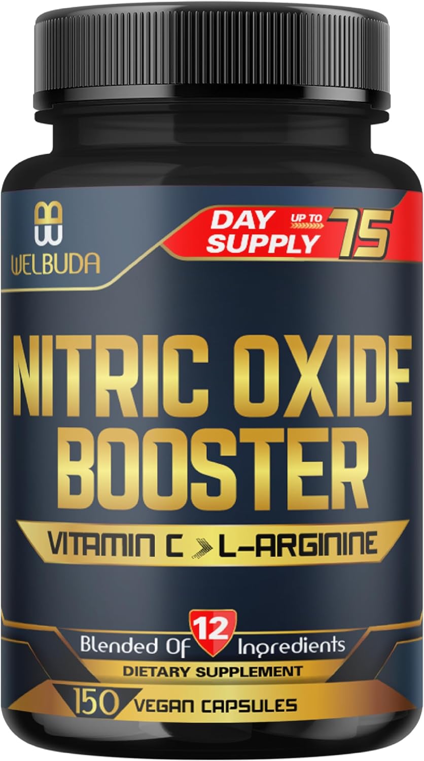 Nitric Oxide Supplement - 150 Capsules - 12in1 - Vitamin C, L-Arginine ...