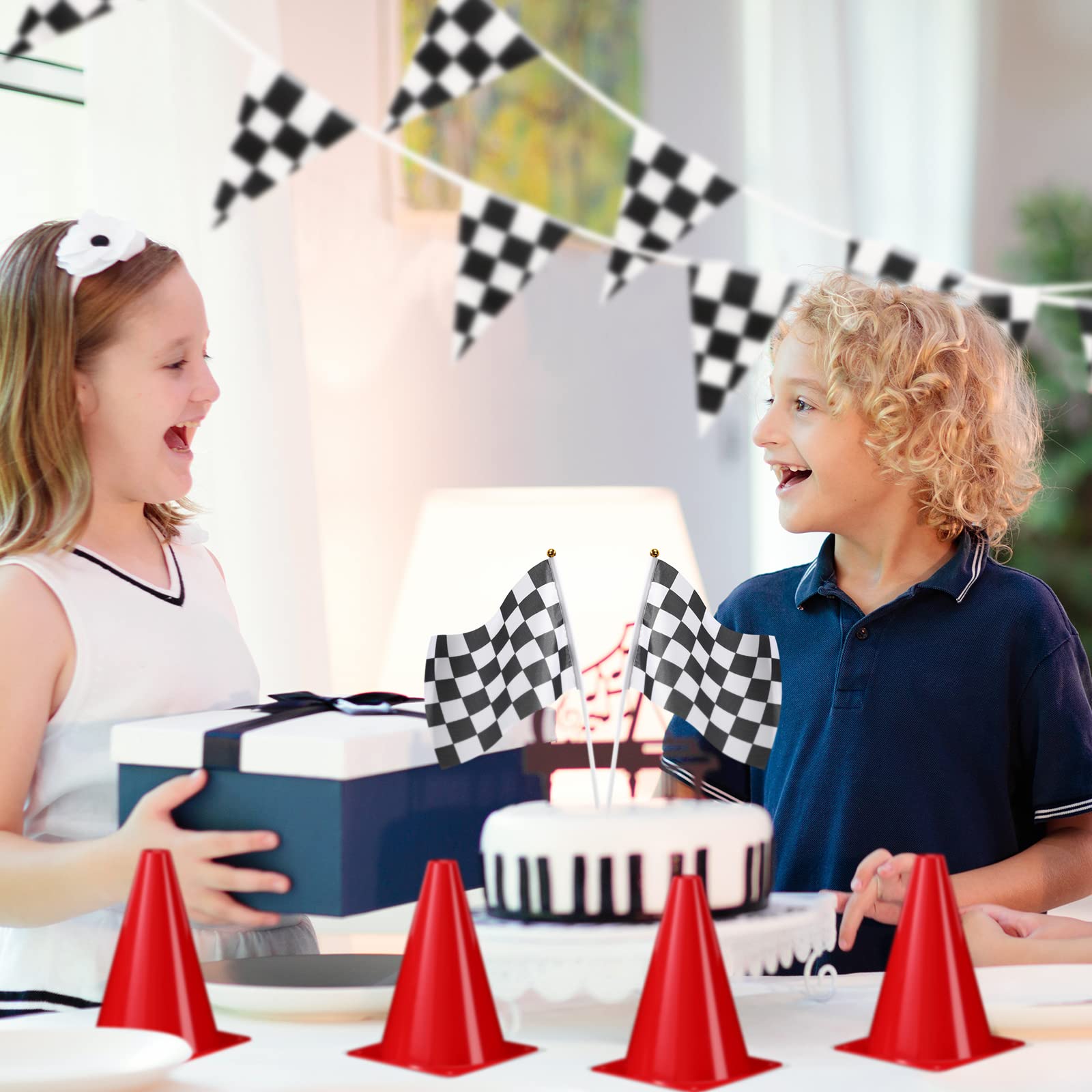 Snapklik.com : Skylety Traffic Cones And Racing Checkered Flags Set ...