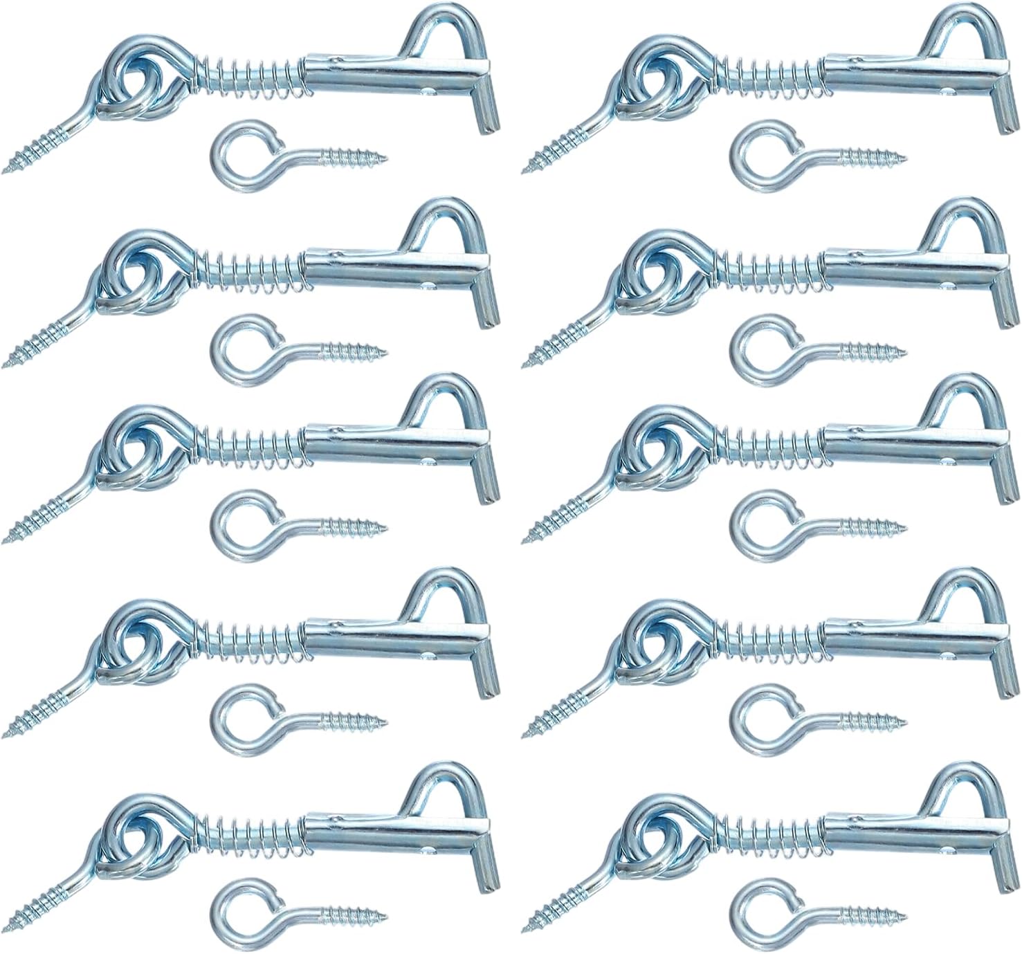 sourcing map 10Pcs Cabin Hook Eye Latch, 2" Zinc Plated Iron Spring ...