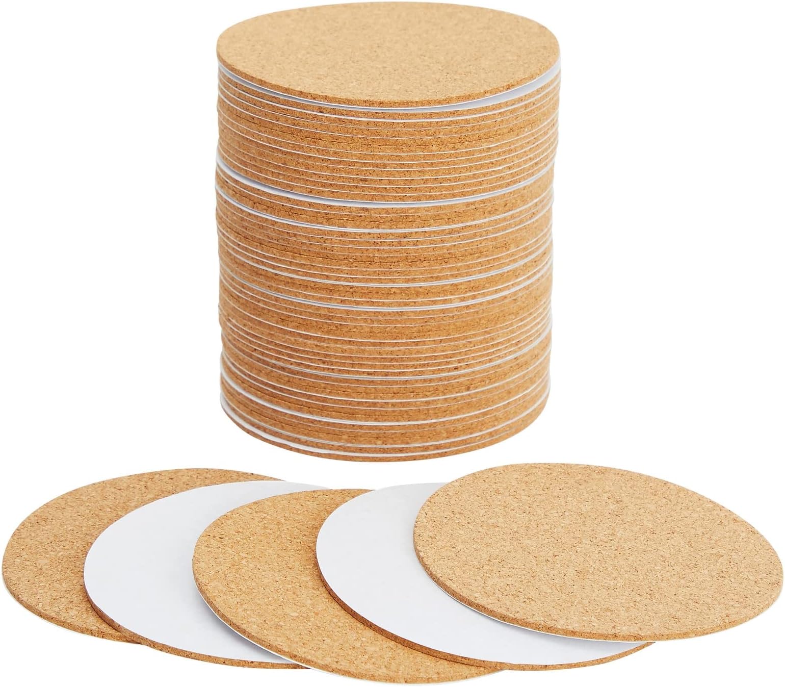 Blisstime 36 Pcs Self-Adhesive Cork Round for DIY Coasters, 4"x 4" Cork ...