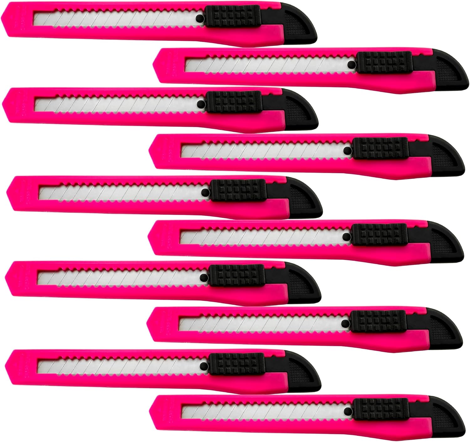 10x Bulk Small Neon Pink Utility Knife Box Cutters Snap Off Blade 9MM ...
