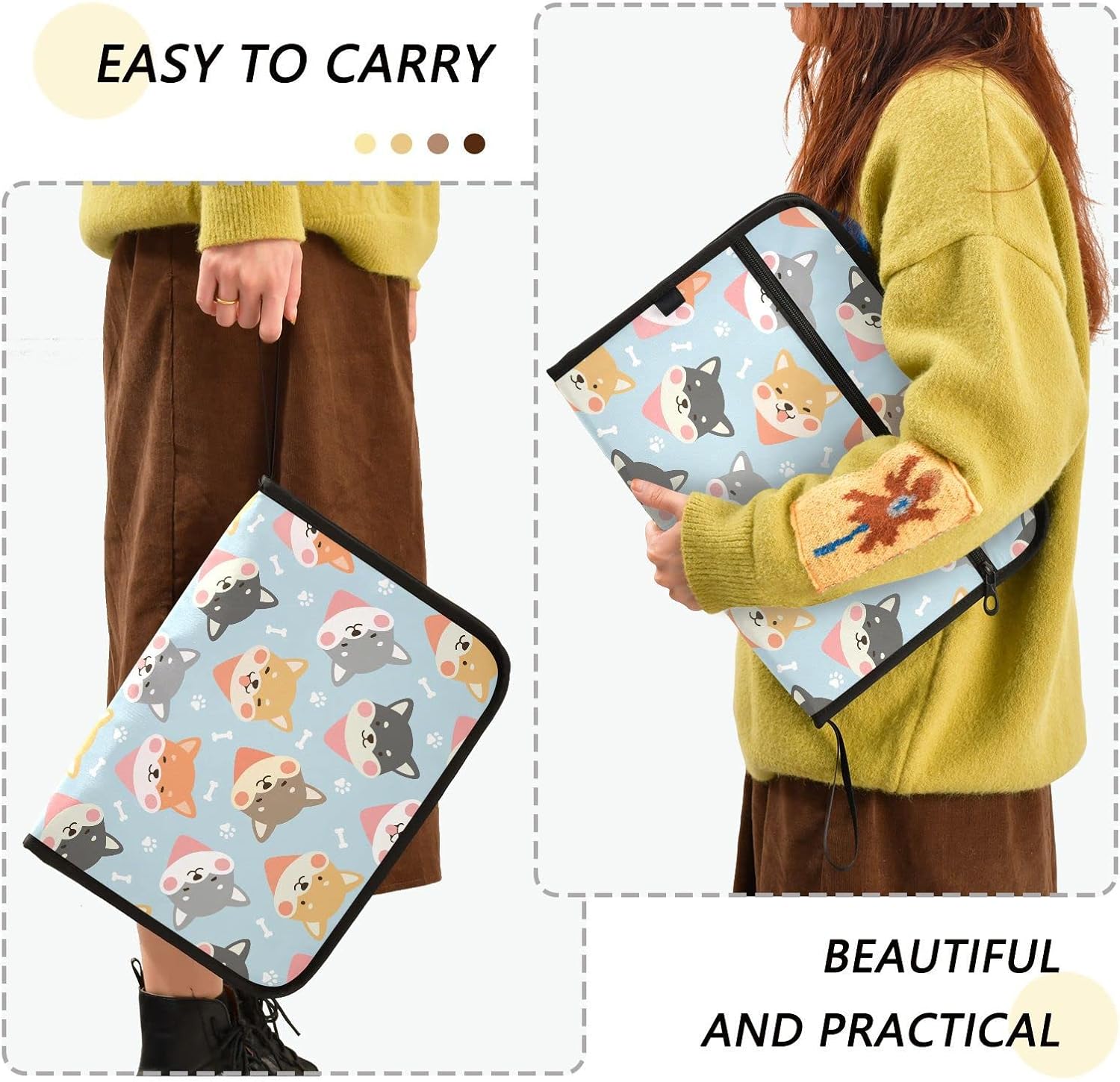 Dog Paw Bone Expanding File Folder for Documents A4 Letter Size ...