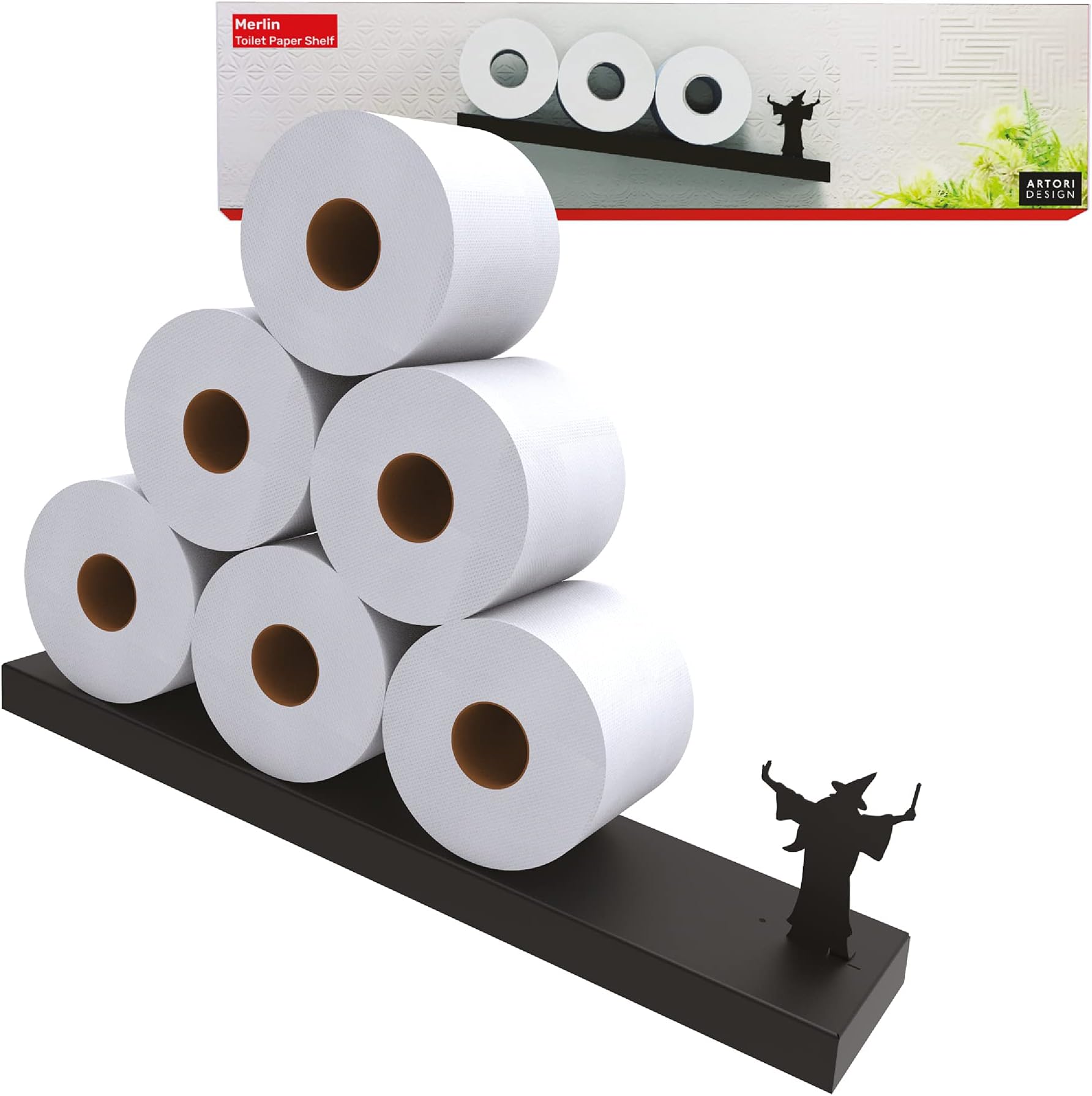 Amazon.com: Artori Floating Toilet Paper Shelf Storage - Bathroom Wall ...
