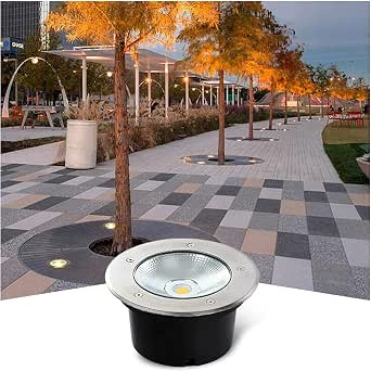 WZYJLyds COB Recessed Ground Spotlight Round Outdoor LED Lights IP67 ...