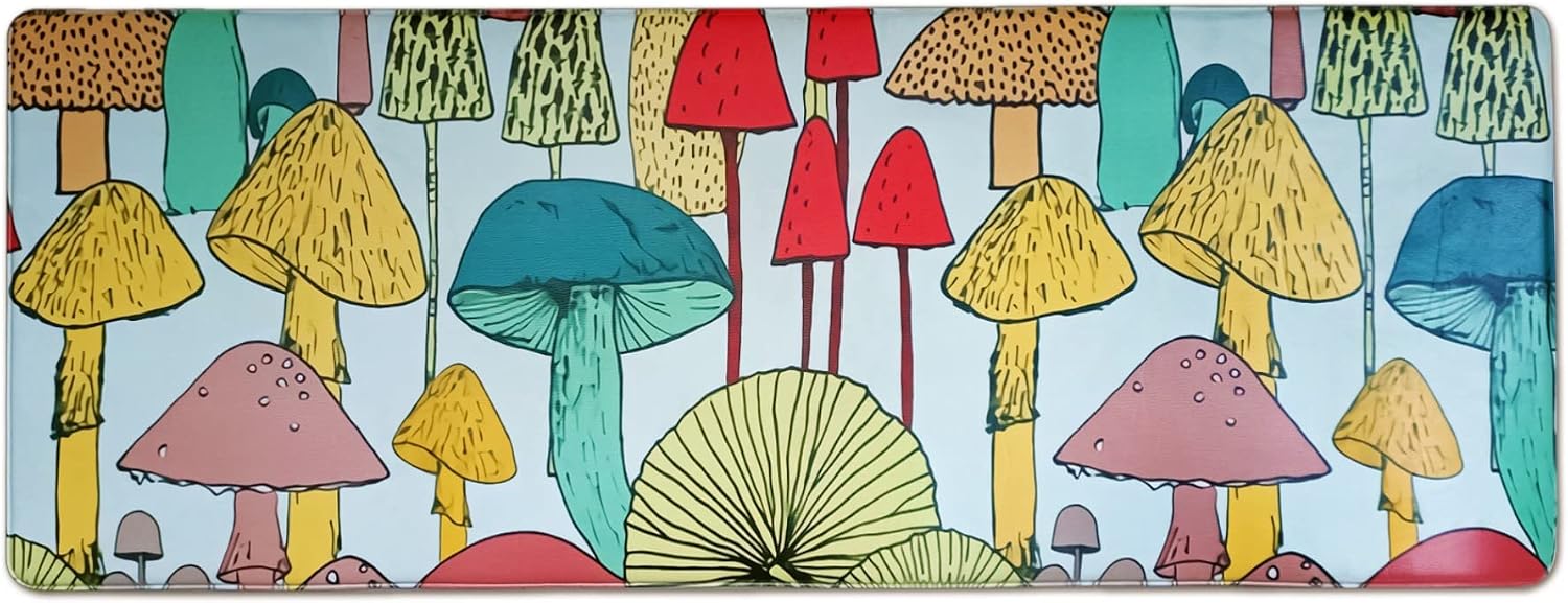 Amazon.com: QGWJEKUI Mushroom Decor Kitchen Rugs Mats,Non-Slip ...