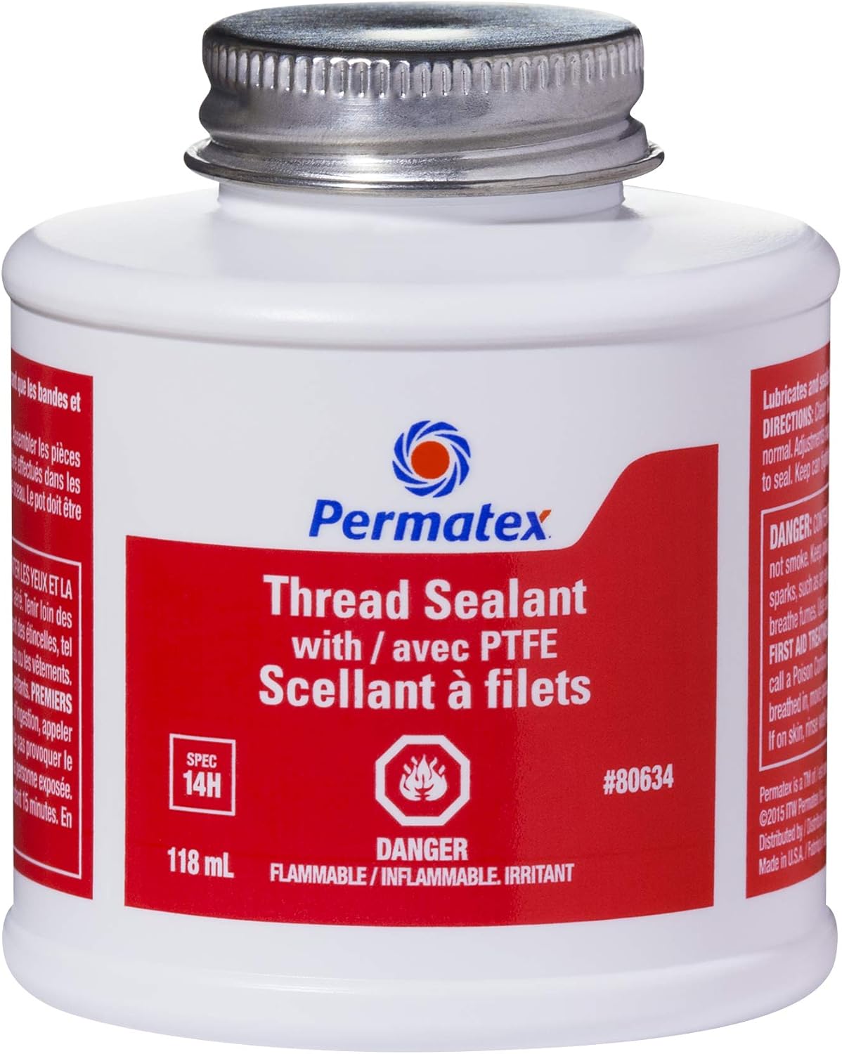 Permatex 80634 Thread Sealant 14H with PTFE, 118ml : Amazon.ca: Automotive
