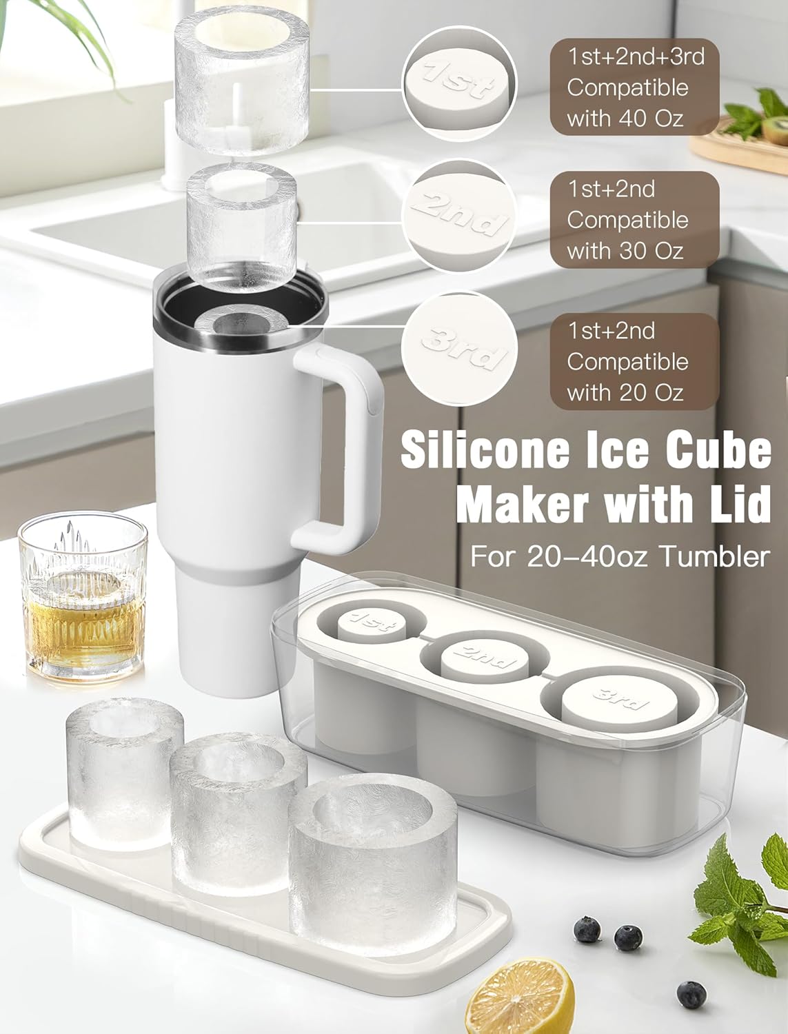Ice Cube Tray for Stanley Tumbler, 3 Silicone Hollow Philippines | Ubuy