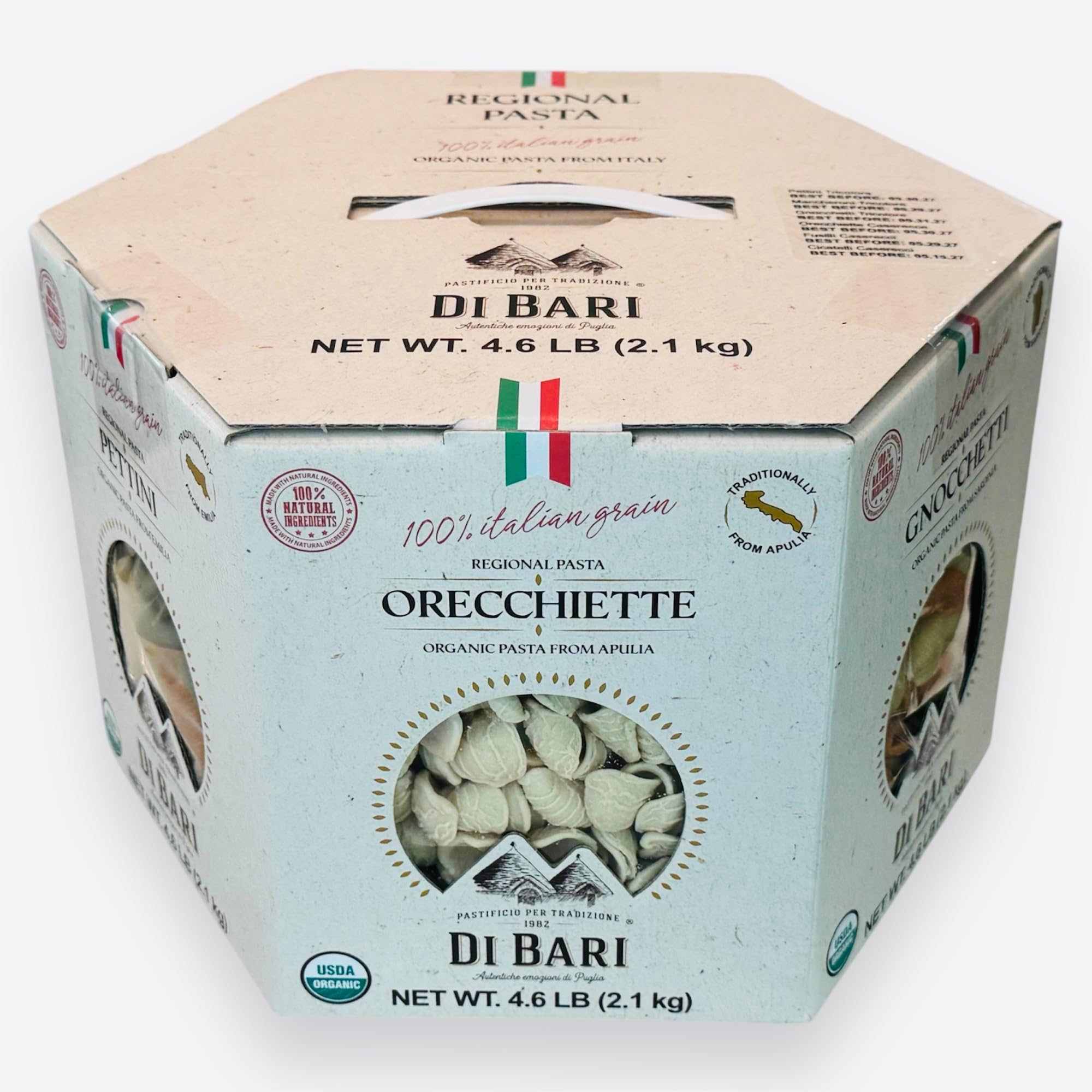 Amazon.com : Di Bari Organic Pasta Variety Gift Box 4.6 LB 100% Italian ...