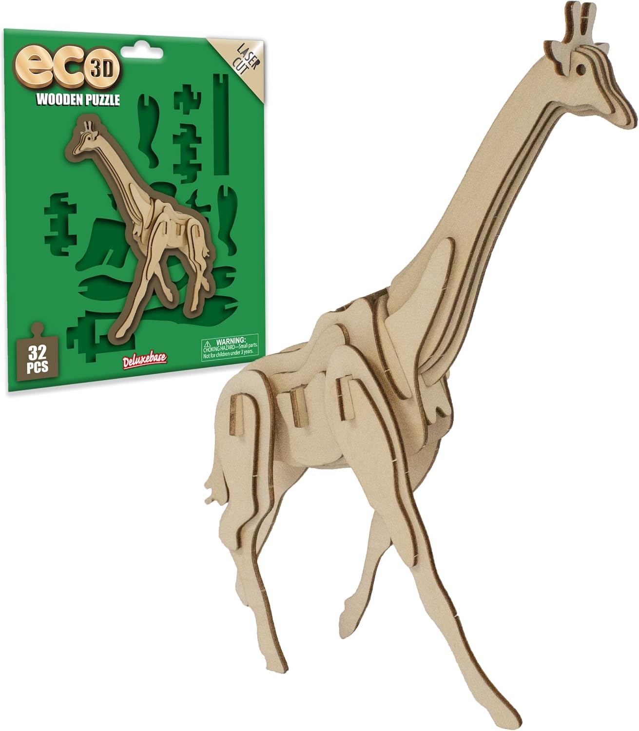 Eco 3D Wooden Puzzle – Giraffe from DIY wooden model craft kit for boys ...