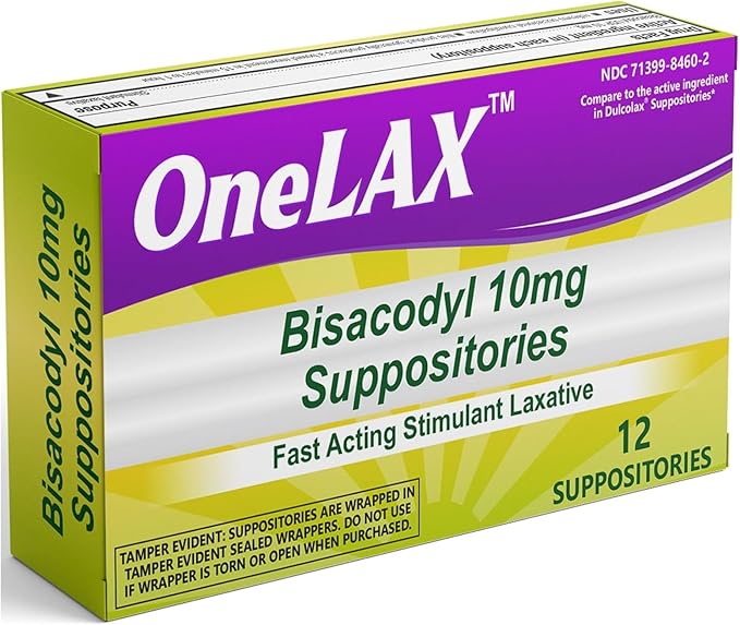 Amazon.com: OneLAX Bisacodyl 10mg Suppositories | 12count | Made in USA ...