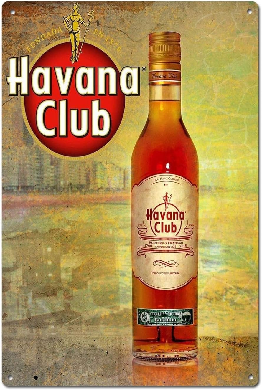 Yelacecca Vintage Havana Club Rum Tin Sign Metal Sign Metal ...