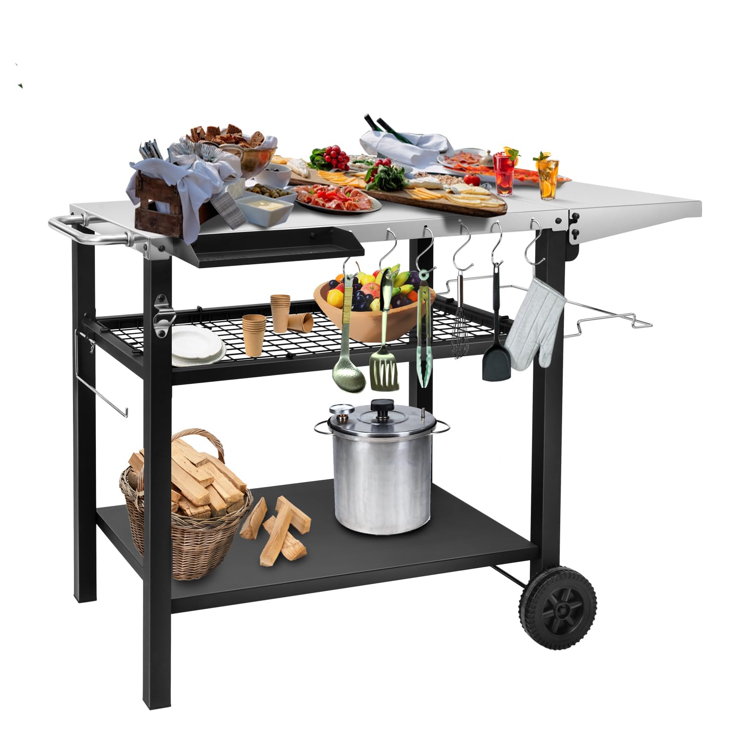 Snapklik.com : Pizza Oven Table Grill Cart, Outdoor Grill Table Food ...