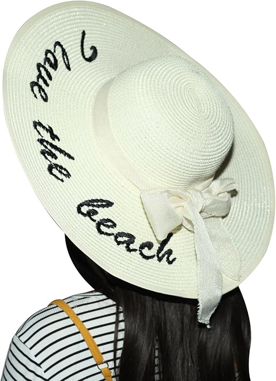 Women's Summer Wide Brim Beach Hats Sexy Chapeau Large Floppy Sun Caps ...