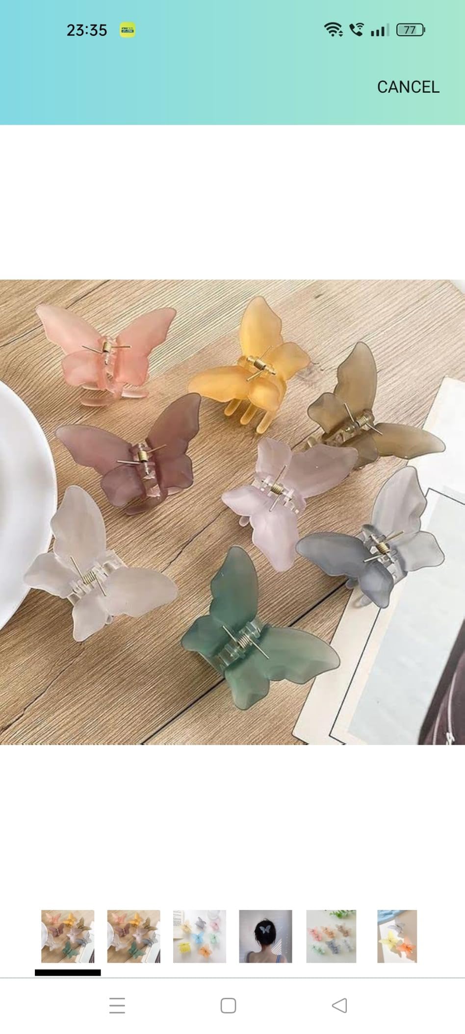Bakefy- 6Butterfly Hair Clips for Women Matte Jelly Color Hair Clips ...