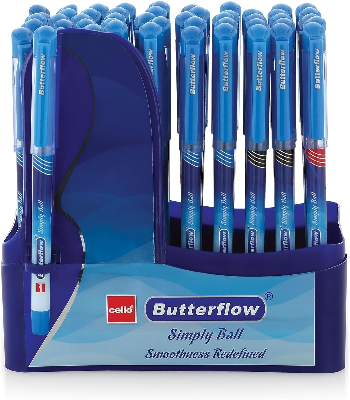 Cello Butterflow Classic Ball Pen Set | Pack of 20 Ball Pens | 20 Blue ...
