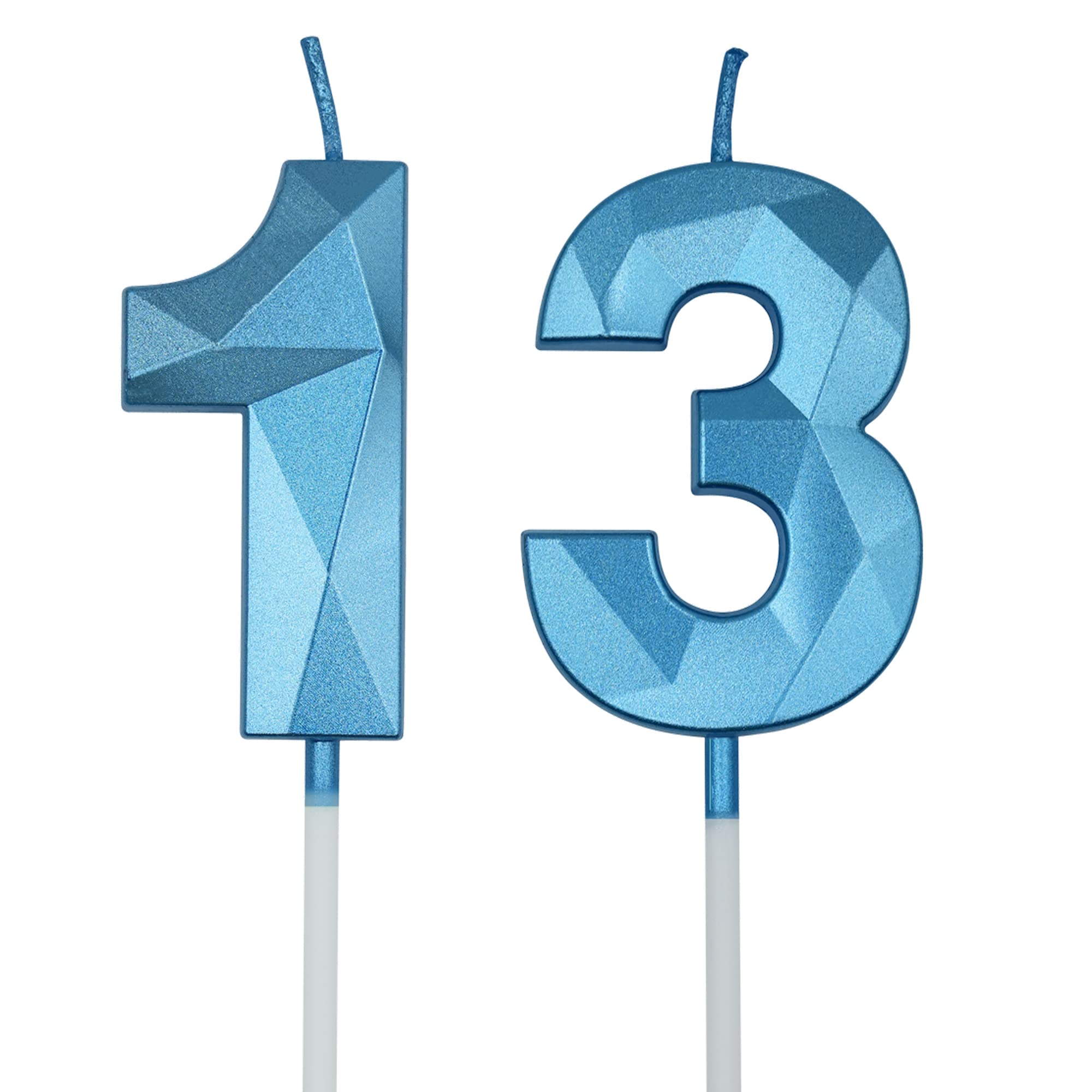 Amazon.com: 13th & 31st Birthday Candles for Cake, Blue Number 13 31 3D ...