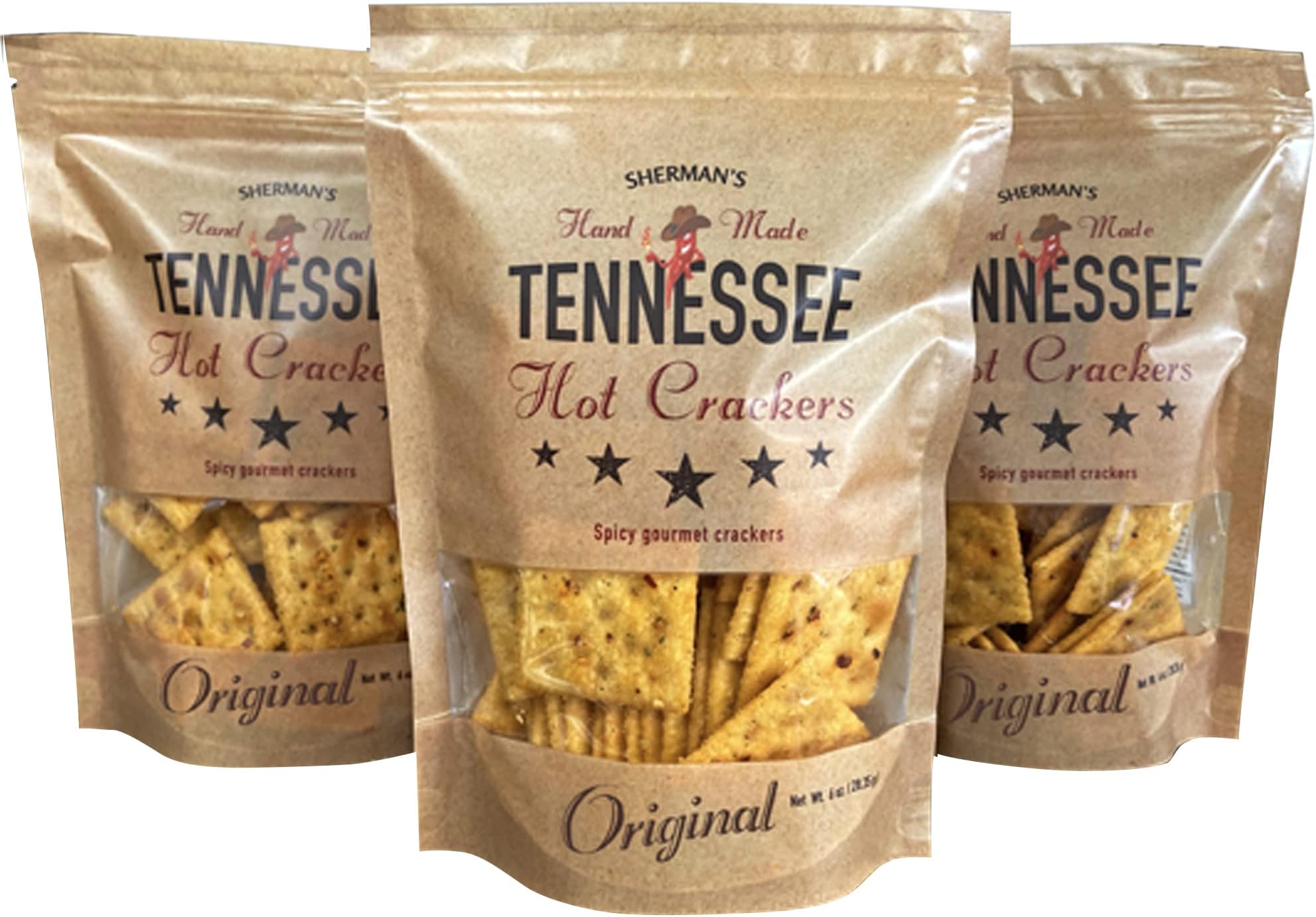 Amazon.com: Sherman's Tennessee Hot Crackers, Original Flavor. 3 pack ...