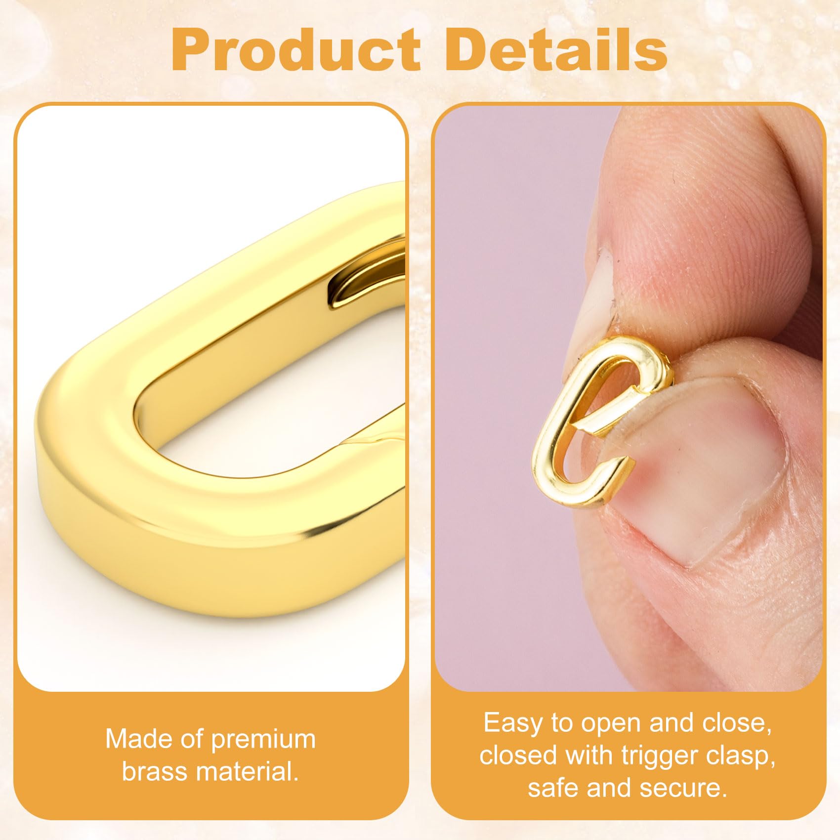 Snapklik.com : 2Pcs 18K Gold Filled Oval Necklace Clasps Bracelet ...