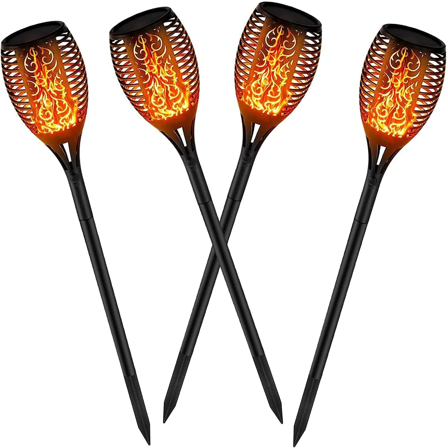 Sayapeiy Solarlampen für außen, 33LED Flammenlicht Gartenfackeln IP65 ...