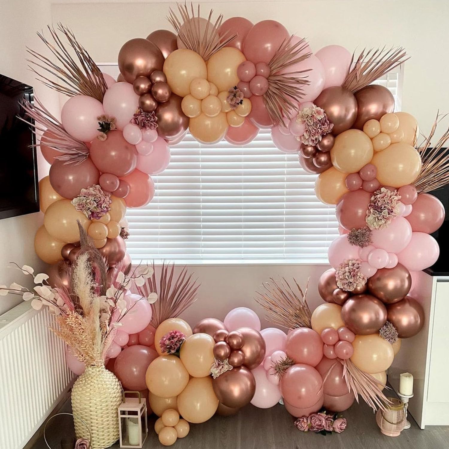 Amazon.com: 167Pcs Dusty Rose Pink Balloon Garland Kit,Boho Balloon ...