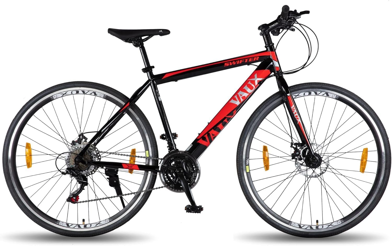 Vaux Swifter-Pro Hybrid Cycle for Men with Dual Disc Brake, 21 Speed ...