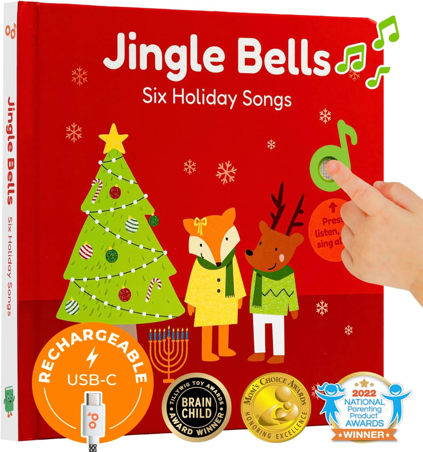 Amazon.com: Cali's Books Jingle Bells USB-C Rechargeable Christmas ...