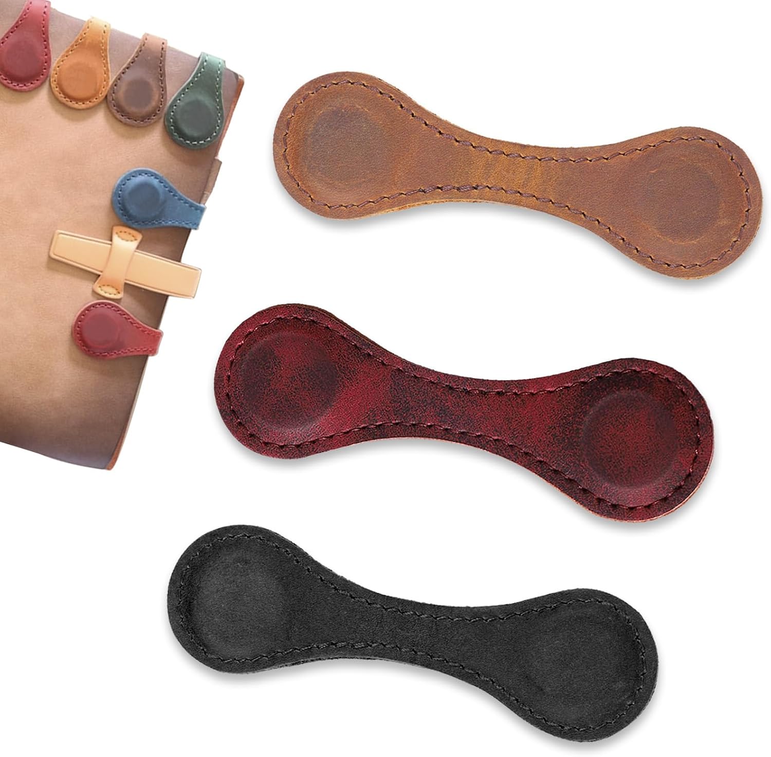 Amazon.com: 3pcs Leather Magnetic Bookmark Vintage Strong Magnet Book ...