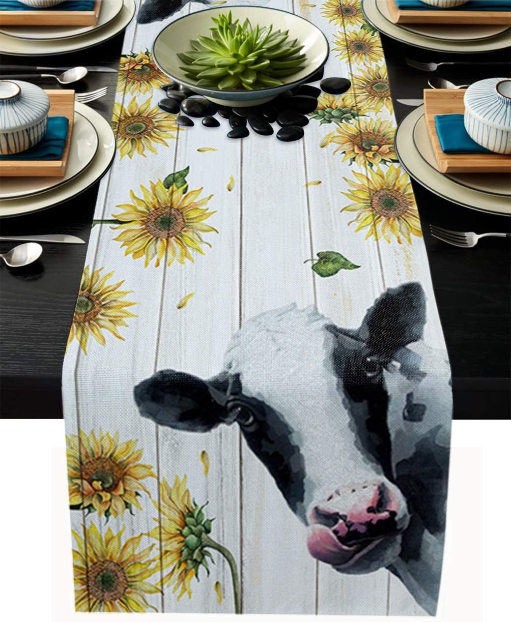 Amazon.com: Table Runner, Rustic Sunflower, America Western Country ...