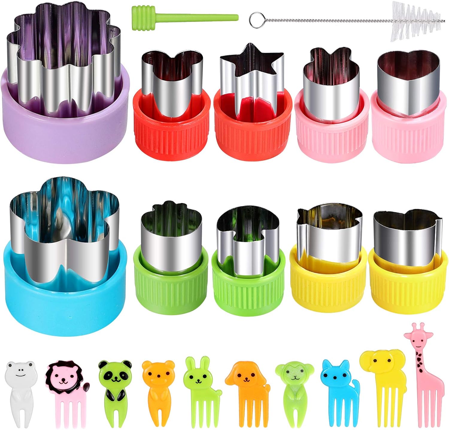 Amazon.com: Vegetable Cutters Shapes Set, 10pcs Mini Cookie Cutters ...