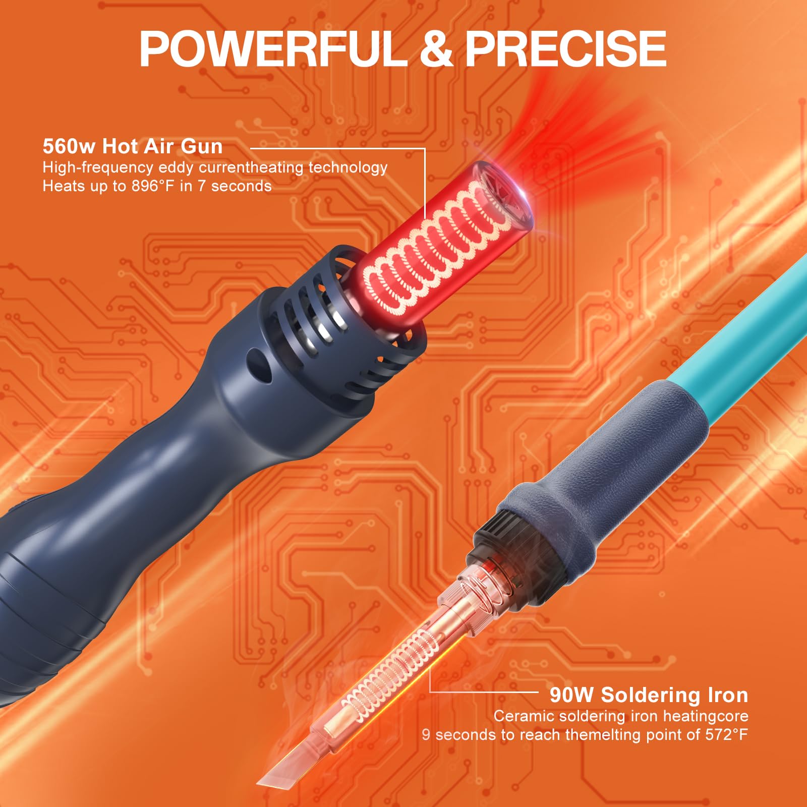 Snapklik.com : BAKON 882 2-In-1 Digital Soldering Hot Air Rework ...