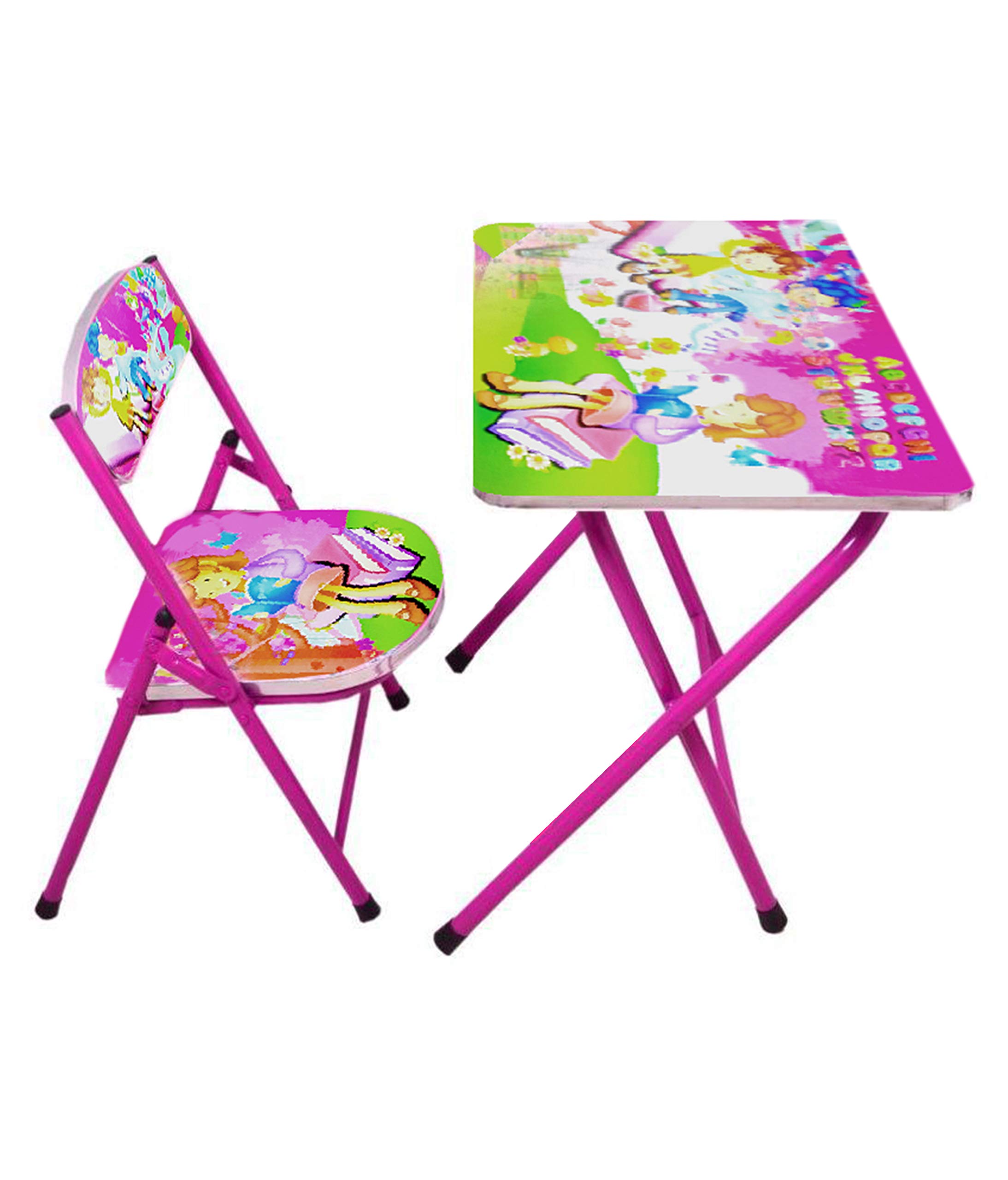 Buy bi3 Kid's Foldable Cartoon Study Table with 1 Chair Online at ...