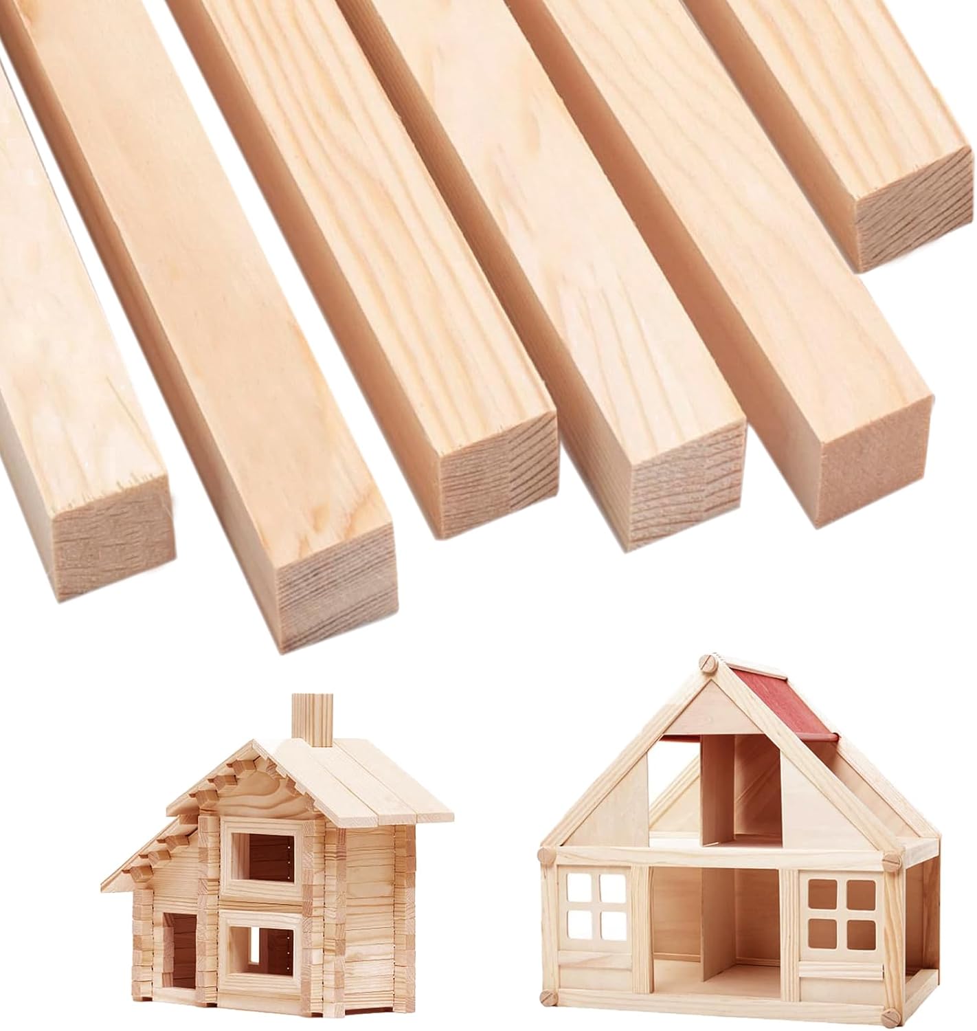 Amazon.com: Square Wooden Dowel Rods Dowel Rods Wood - 6PCS 1×12"Square ...