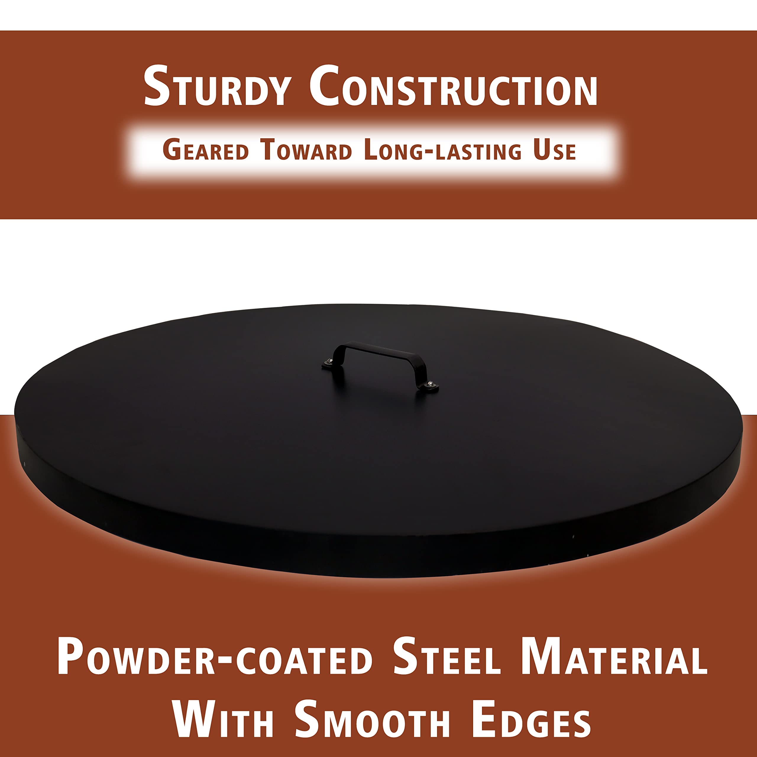 FEBTECH - Fire Pit Lid Round - Fire Pit Snuffer Lid 28 inch Diameter ...
