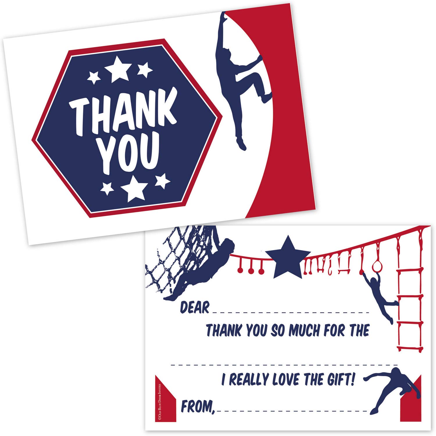 Buy Kids Obstacle Course Thank You Notes (20 Count with Envelopes ...